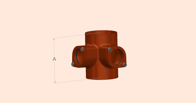 Double Compression Fit Boss Pipe – At 90˚ - Hargreaves Foundry Drainage